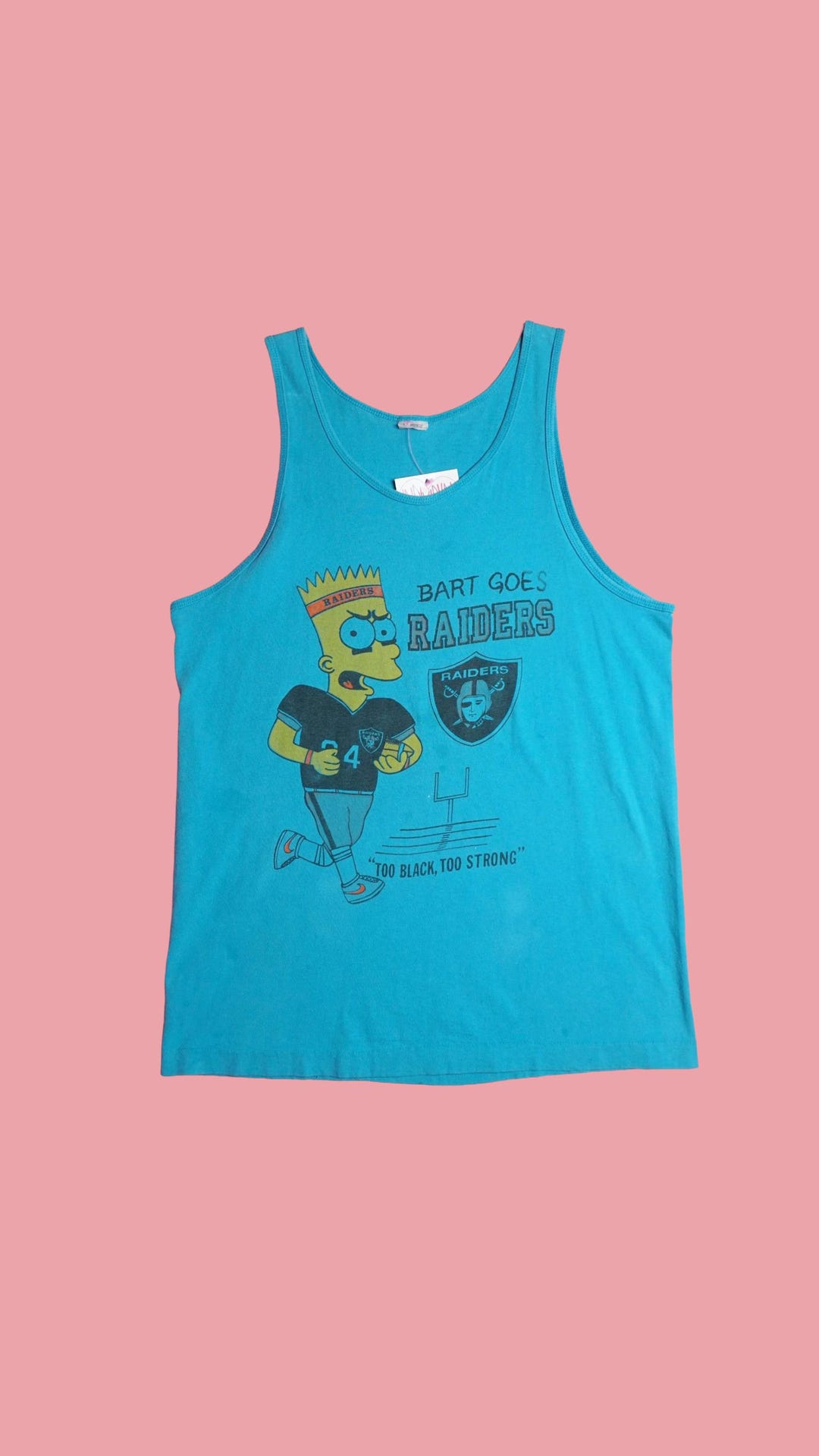 1990s. Bootleg BART SIMPSON RAIDERS. Blue Tank Top Tee T-shirt. Medium ...