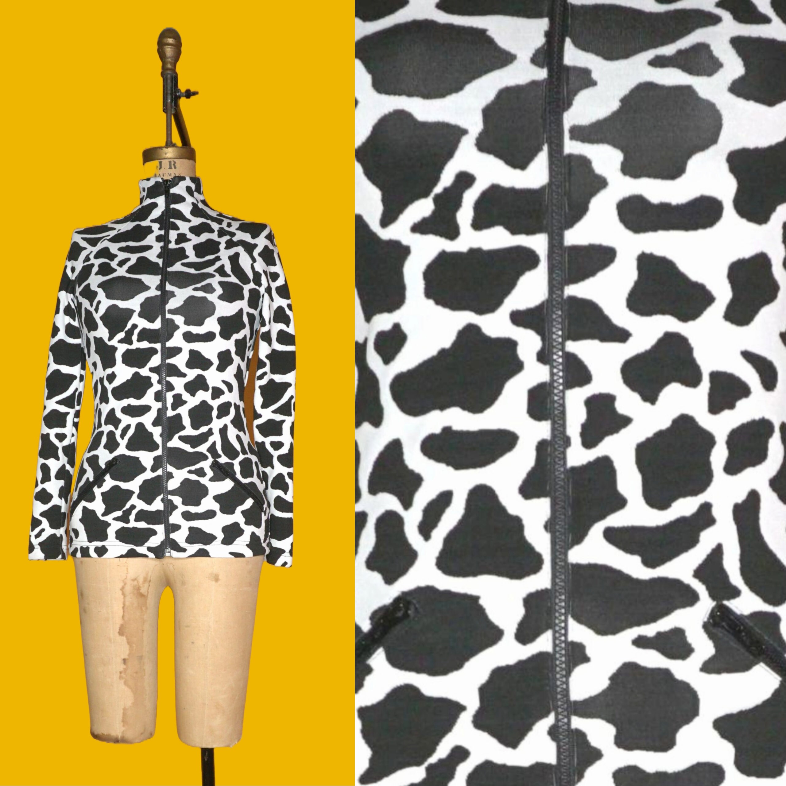 1990s Vintage BETSEY JOHNSON Black and White. COW Print - Etsy