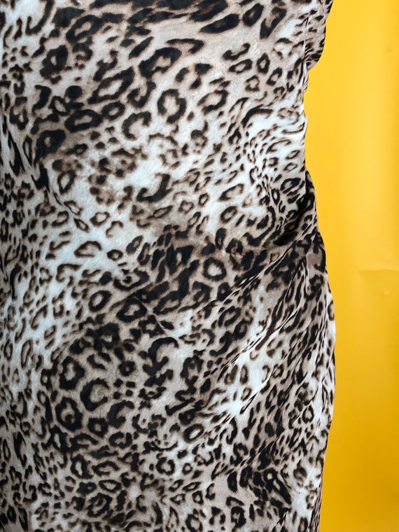 1990s-Y2K ONYX NITE LEOPARD Animal Print Formal Sleev… - Gem