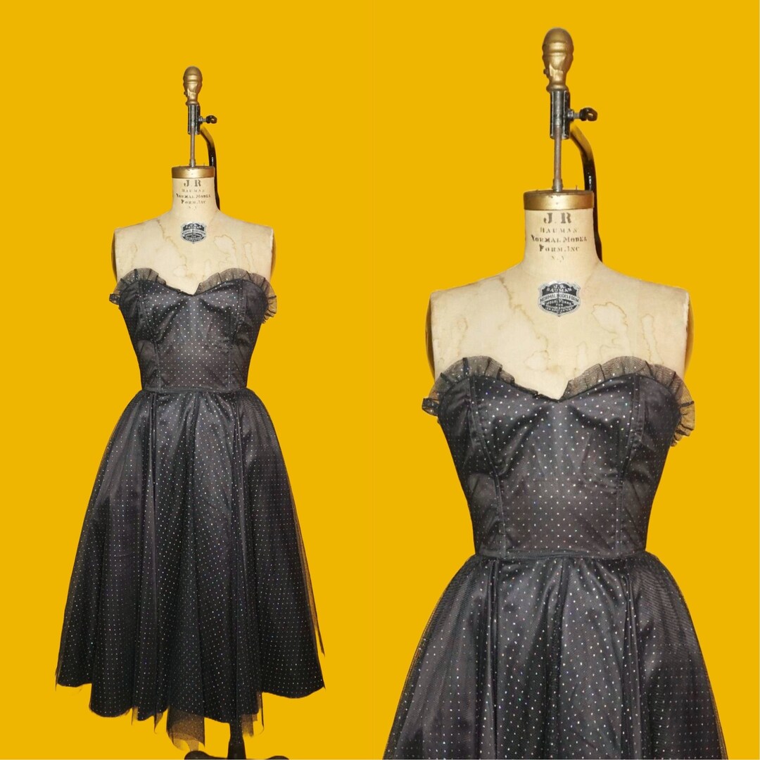 1970s-1980s GUNNE SAX Jessica Mcclintok Corset Tulle Glitter Metallic ...