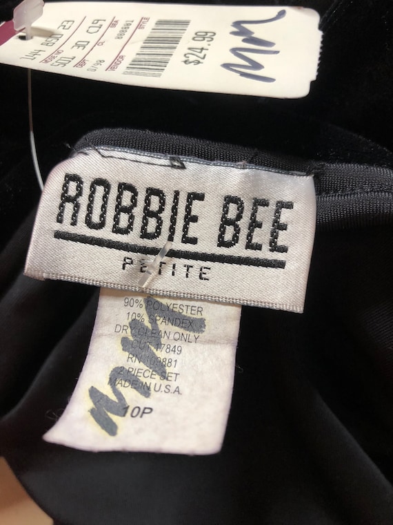 1990s ROBBIE BEE Off Shoulder VELVET Sleeveless Black… - Gem