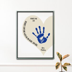 Personalized Handprint Gift, Fathers Day Crafts for Grandpa, Custom ...