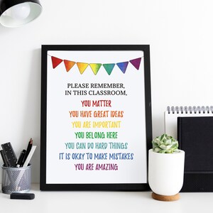 Motivational Classroom Decor, Printable Sign for Teachers, Back to ...