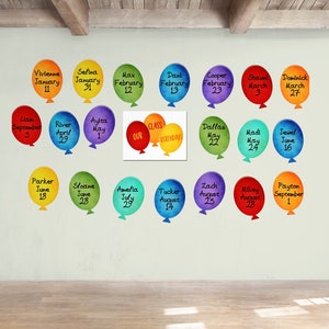 Class Birthday Display, Printable Classroom Decor, Birthday Board ...