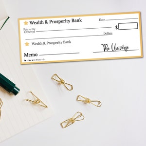 Printable Blank Dream Cheque, Vision Board Printable, Manifest ...