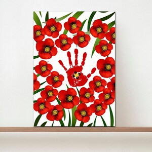 Remembrance Day Craft Kids DIY Handprint Art Poppy Poster - Etsy Canada