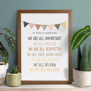 Inclusion Classroom Decor, Printable Wall Art for Teachers, Diversity ...