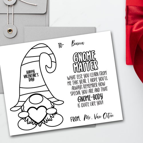 Valentine's Day Gnome Printable Kids' Handprint - Etsy