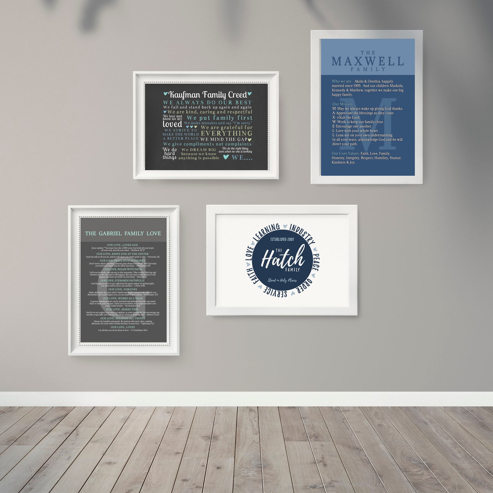Personalized Family Mission Statement, Printable Family Rules, Unique ...
