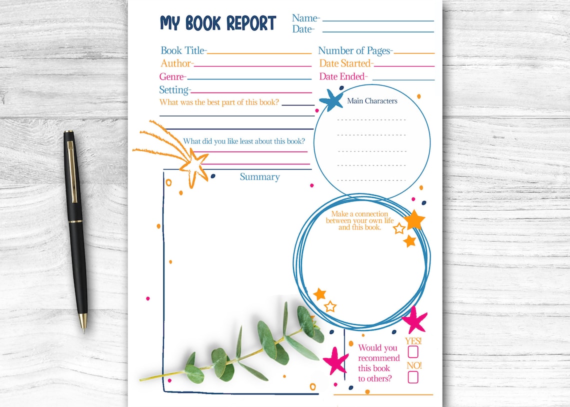 Printable Book Report Classroom Printables Resources for | Etsy