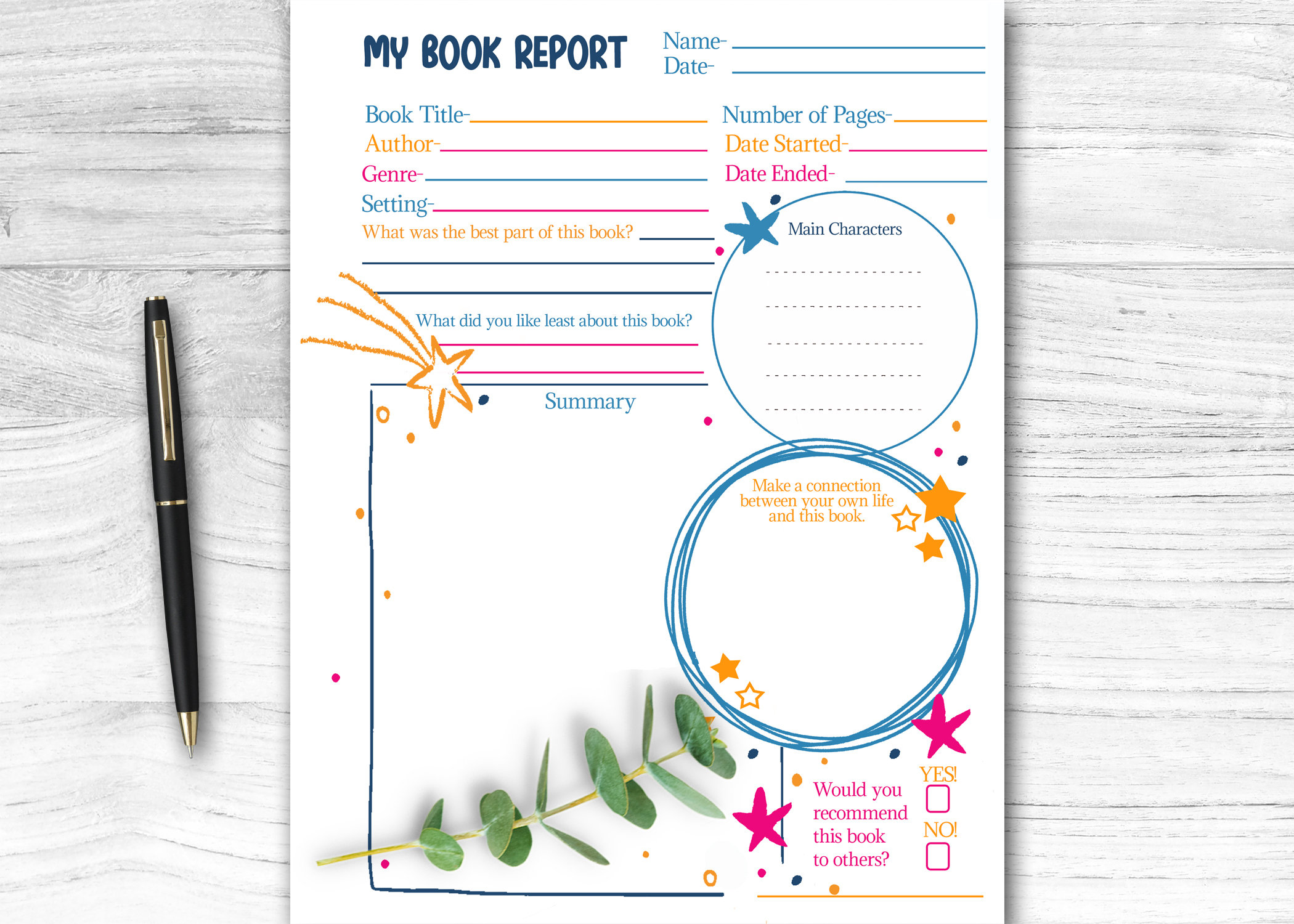Printable Book Report, Classroom Printables, Resources for Teachers ...