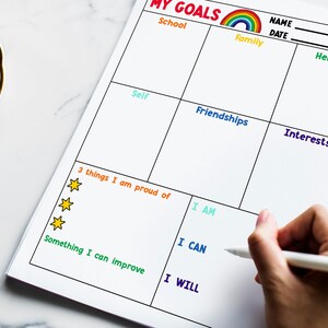 Kids Printable Vision Board Kit, Homeschool Worksheets for Kids, Goal ...