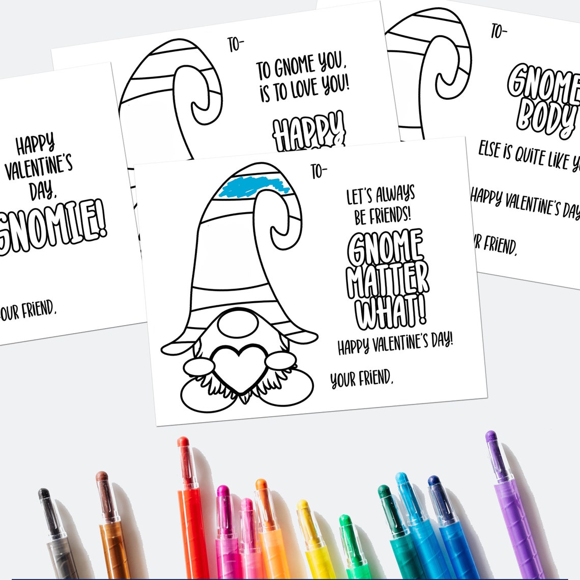 Printable Valentines Day Card for Classmates Set of 4 DIY - Etsy