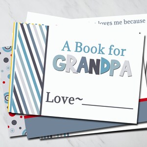 Printable Grandpa Book, Fathers Day Crafts, Personalized Birthday ...