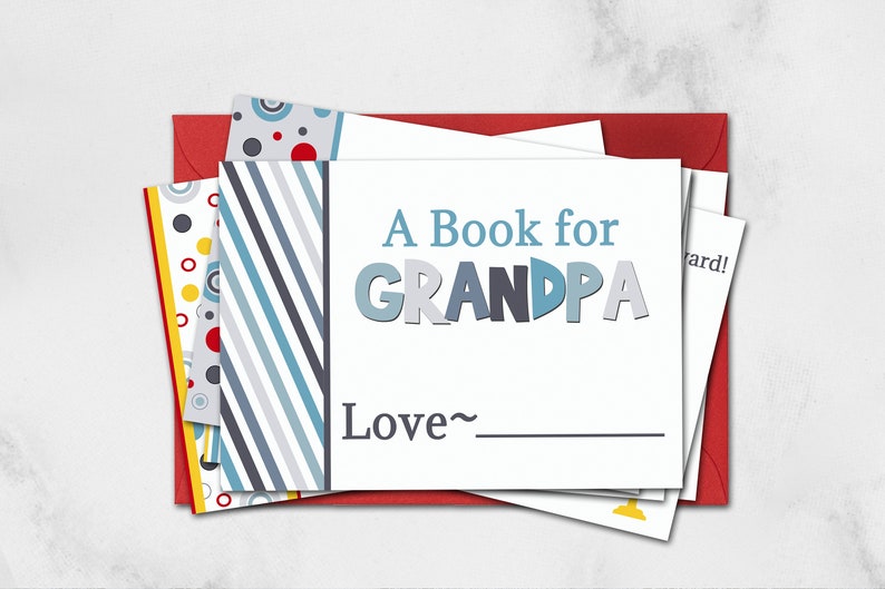 Printable Grandpa Book, Fathers Day Crafts, Personalized Birthday ...