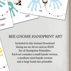 Handprint Gift for Mom From Son, Bee Gnome Art, Kids Mothers Day Crafts ...