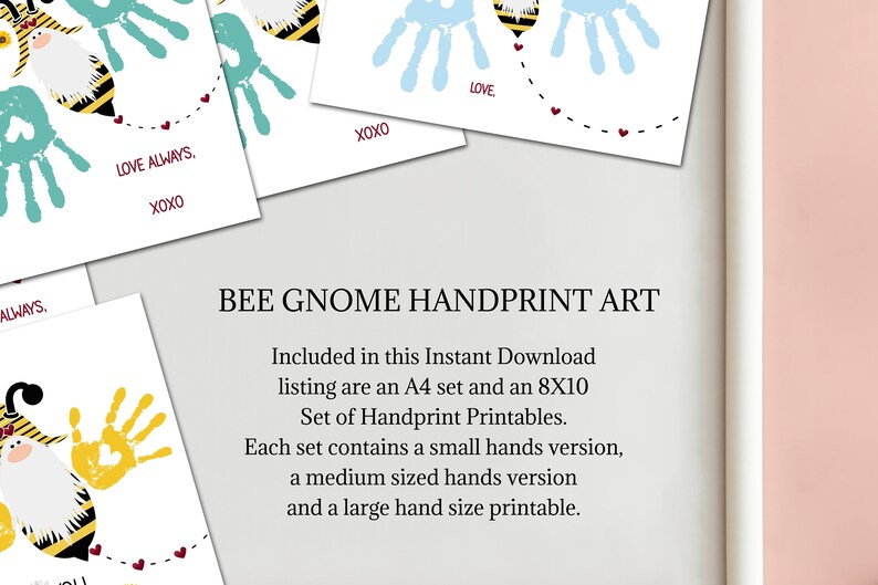 Handprint Gift for Mom From Son, Bee Gnome Art, Kids Mothers Day Crafts ...
