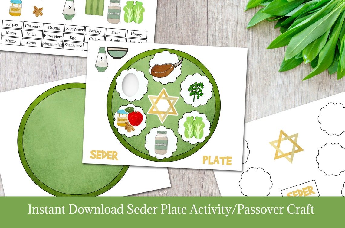 DIY Seder Plate Craft: Passover Activity for Kids (instant Download) - Etsy