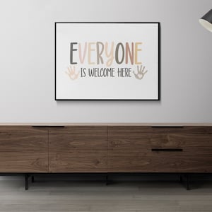 Everyone is Welcome Here Print, Inclusive Classroom Printable Wall Art ...