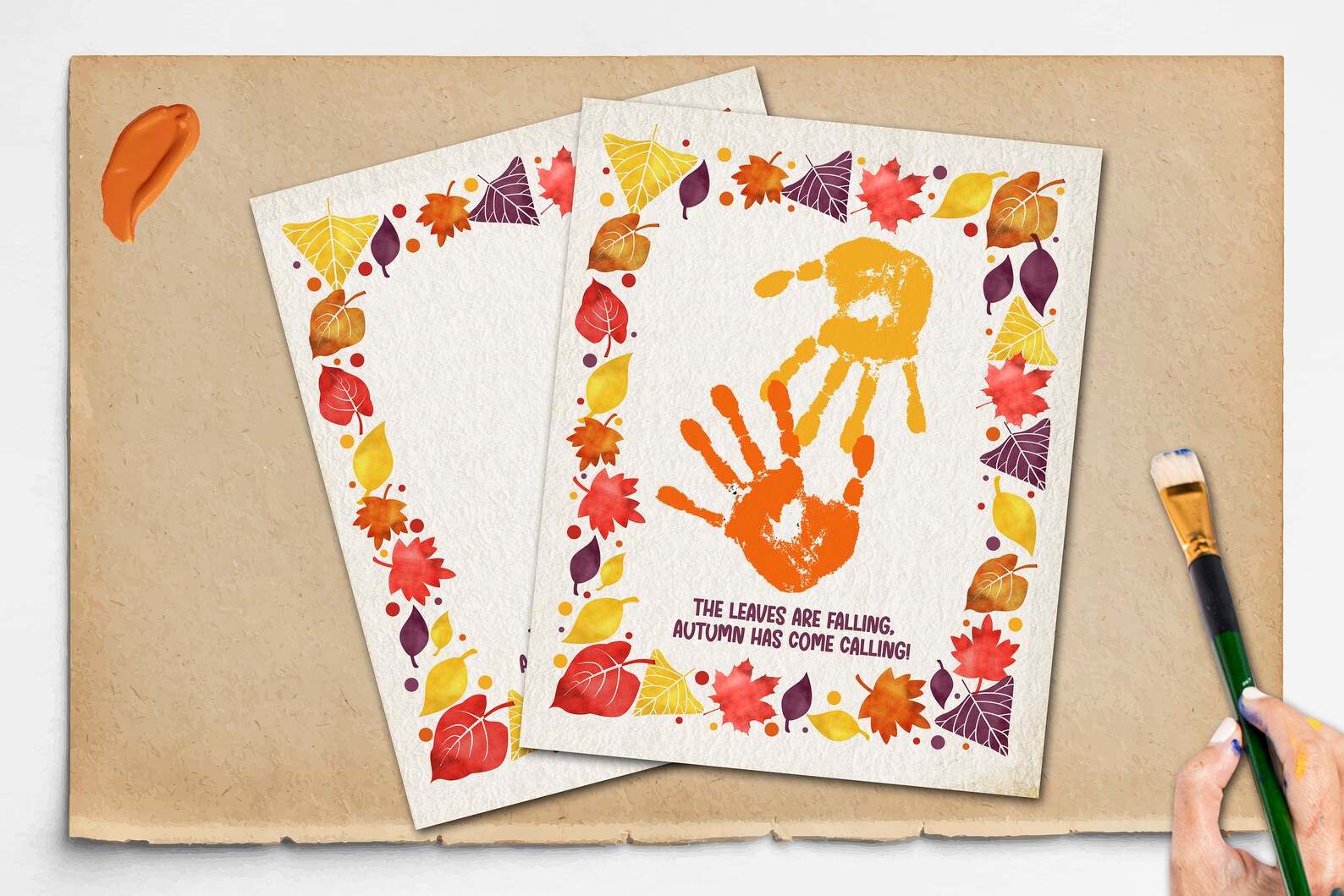 DIY Handprint Art Fall Leaves Craft for Teachers Autumn - Etsy Canada