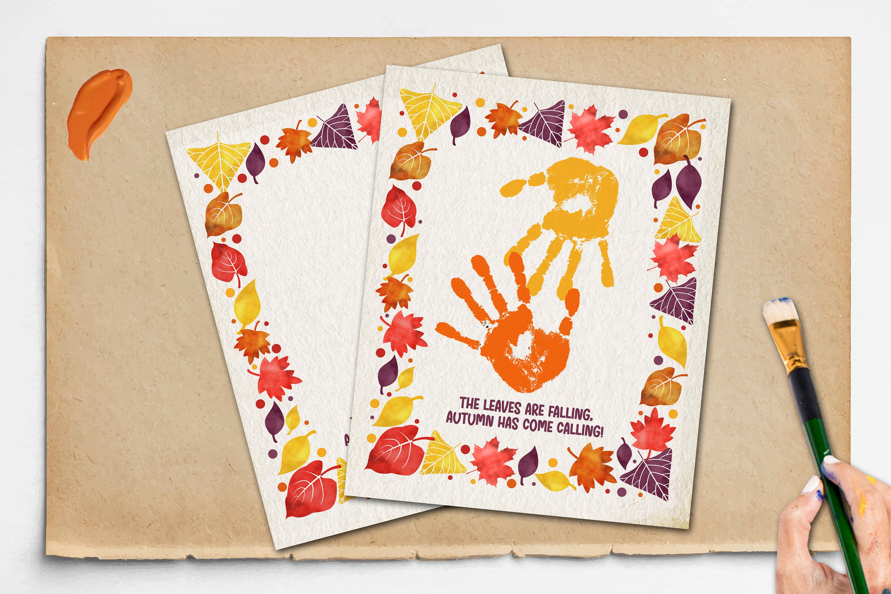 DIY Handprint Art Fall Leaves Craft for Teachers Autumn - Etsy Canada