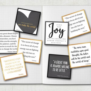 Vision Board Printables, Planner Cards With Inspirational Quotes ...