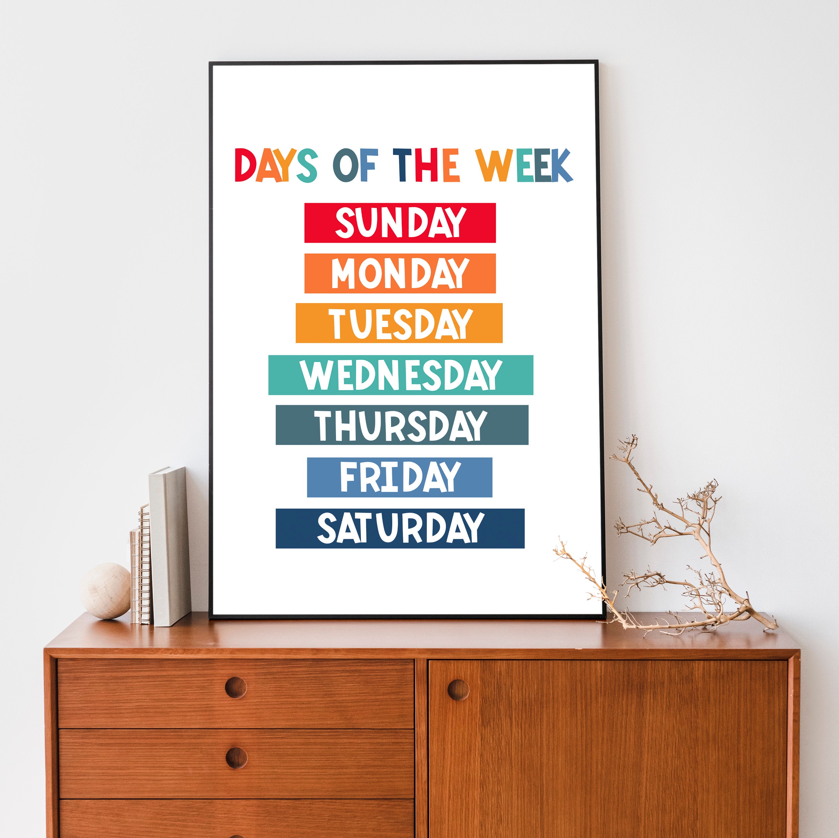 Printable Days of the Week Poster Preschool Classroom Wall - Etsy Canada