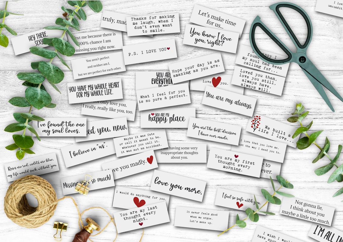 Printable Love Notes Romantic Mini Cards for Husband Unique | Etsy
