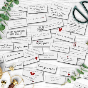 Printable Love Notes, Romantic Mini Cards for Husband, Unique Couples ...