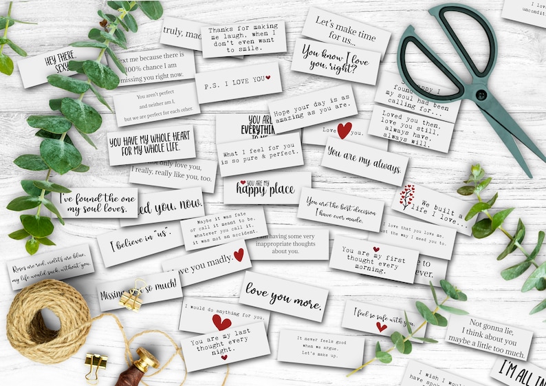Printable Love Notes Romantic Mini Cards for Husband Unique | Etsy