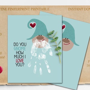 Gnome Handprint Craft for Kids, Valentine's Day Gift for Daddy, Toddler ...