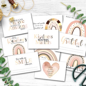 Printable Lunchbox Notes. Kids Kindness Cards, Back to School Notes ...