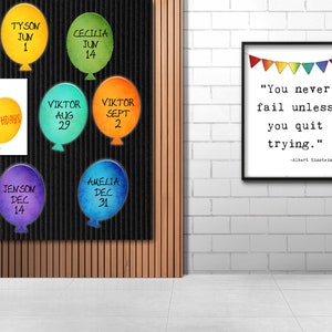 Class Birthday Display, Printable Classroom Decor, Birthday Board ...
