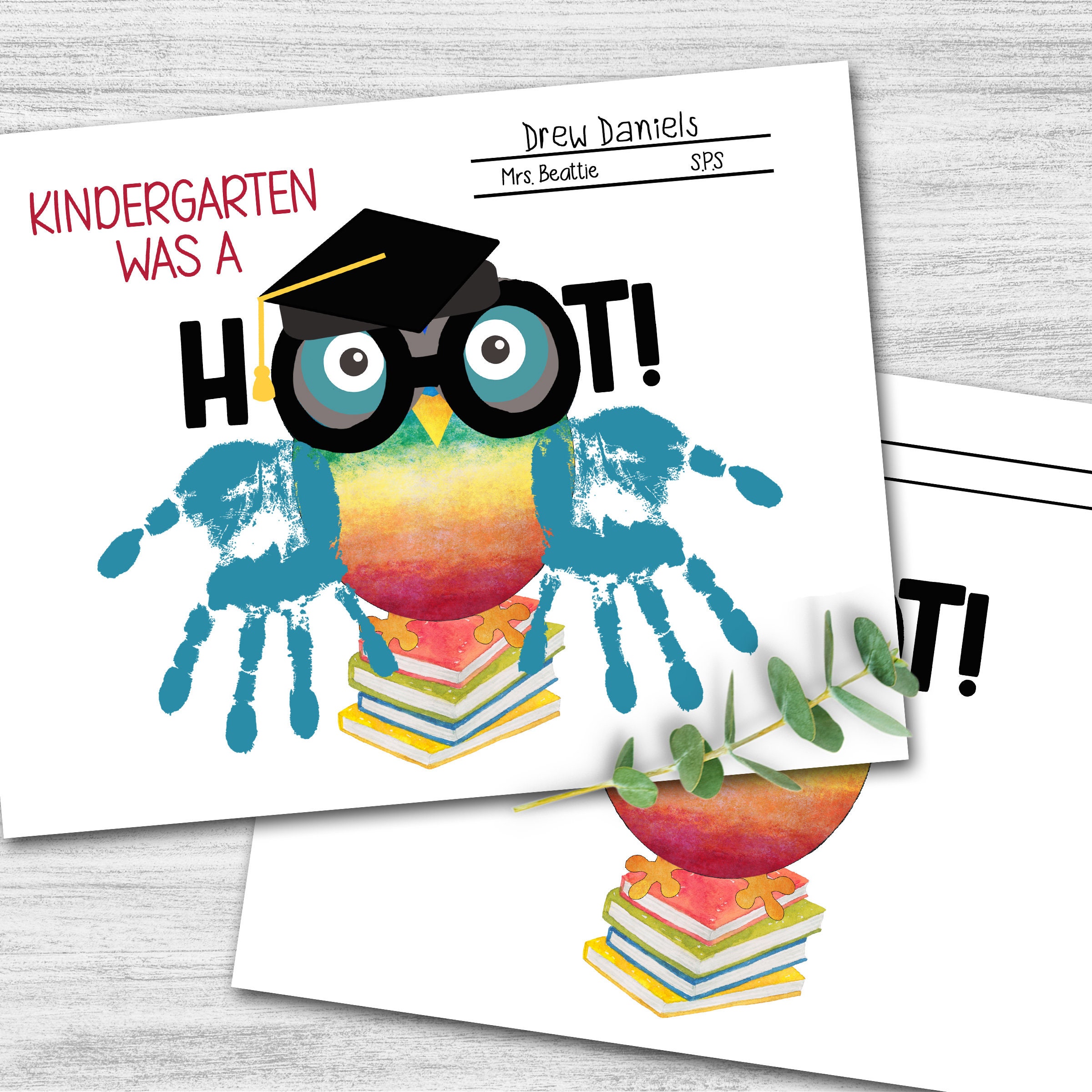 Kindergarten Diploma DIY Handprint Art End of Year Craft - Etsy