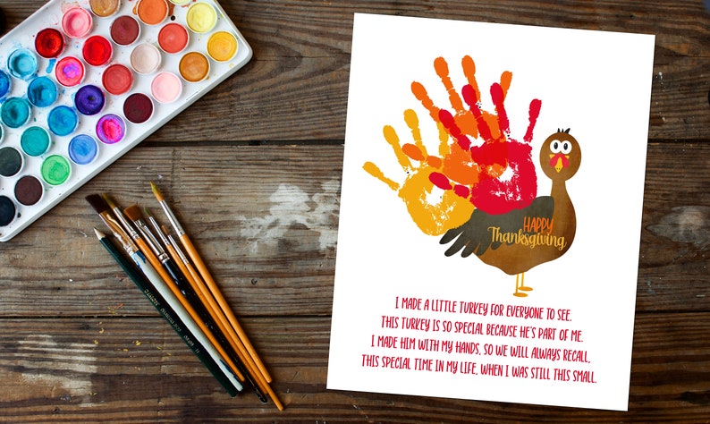 Turkey Handprint Craft Thanksgiving Crafts for Kids Fall - Etsy