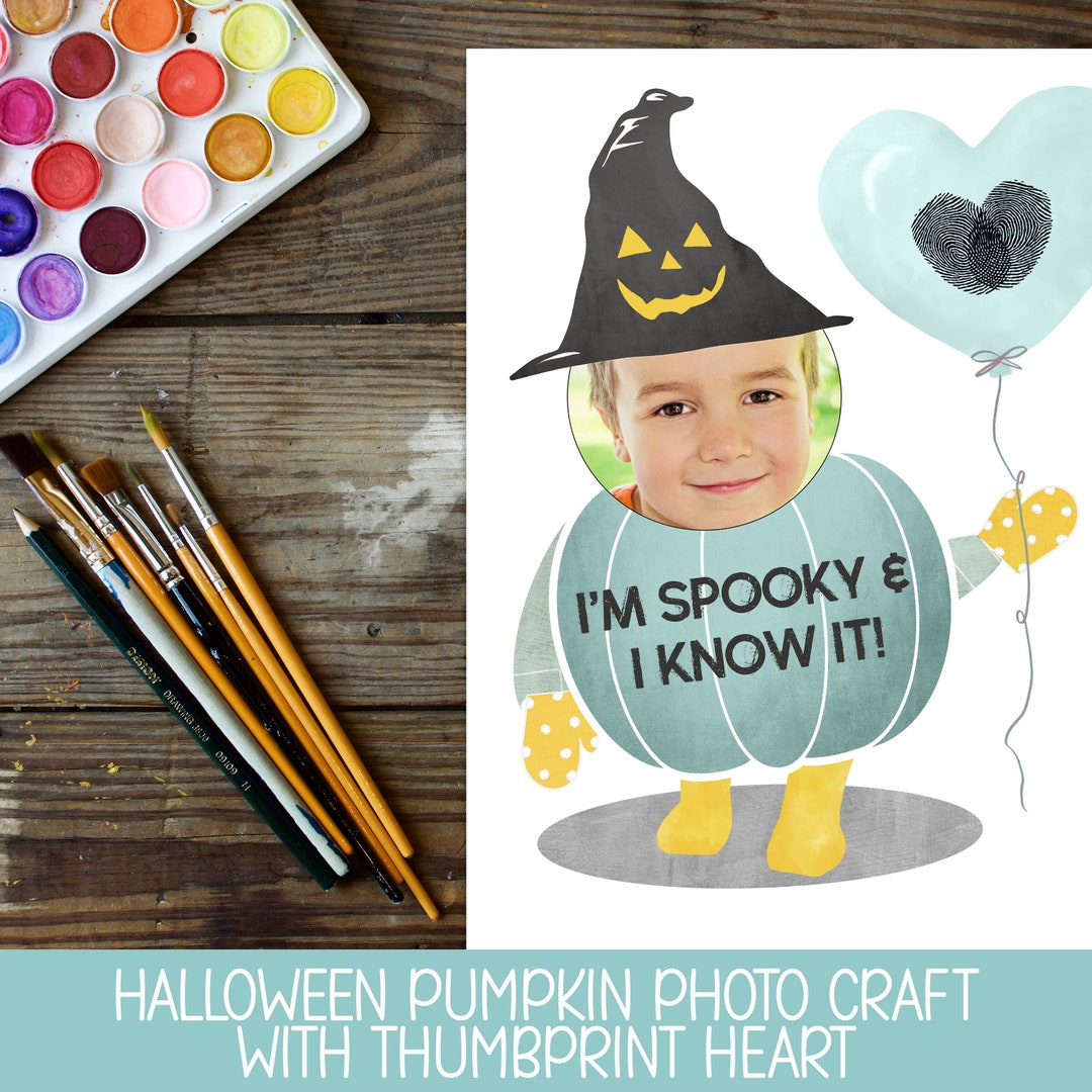 Halloween Photo Craft, DIY Handprint Art, Pumpkin Crafts for Kids ...