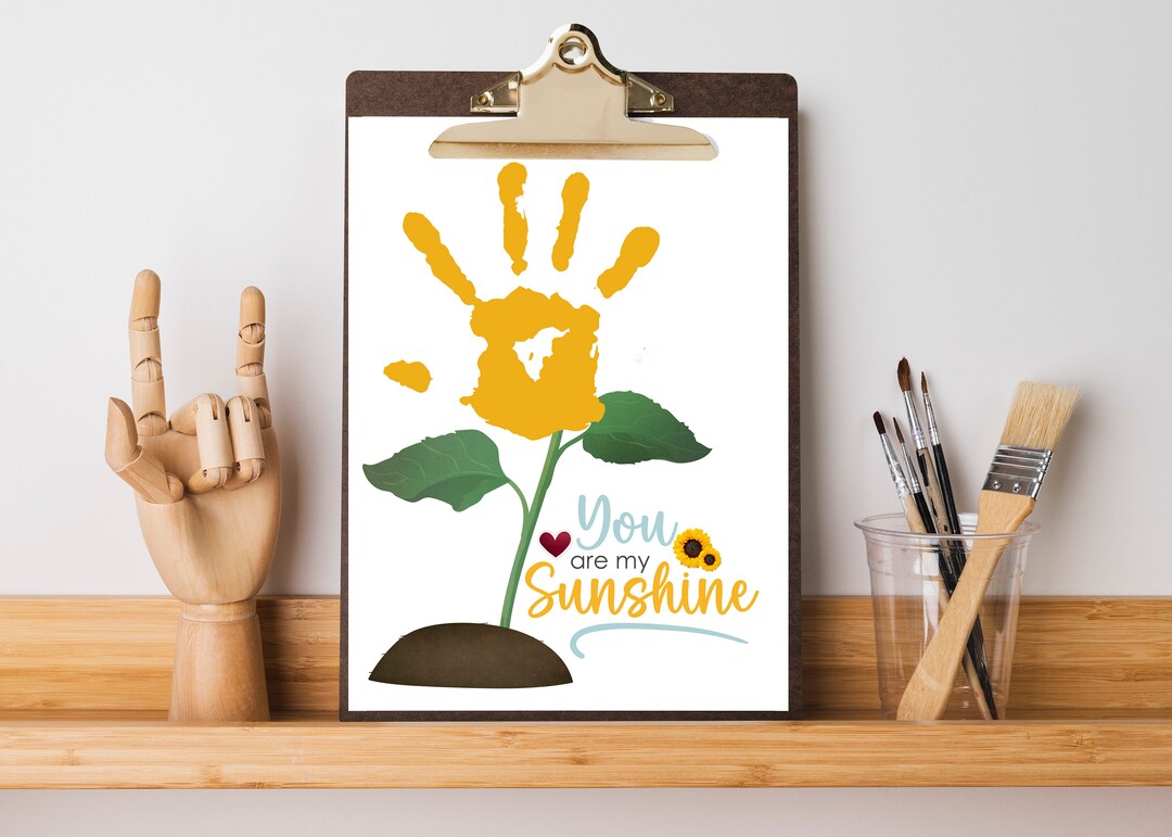 Sunflower Handprint Craft, Personalized Mother's Day Card for Mom ...