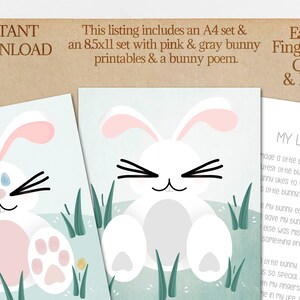 Easter Bunny Fingerprint Art & Poem: Spring DIY Thumbprint Craft ...