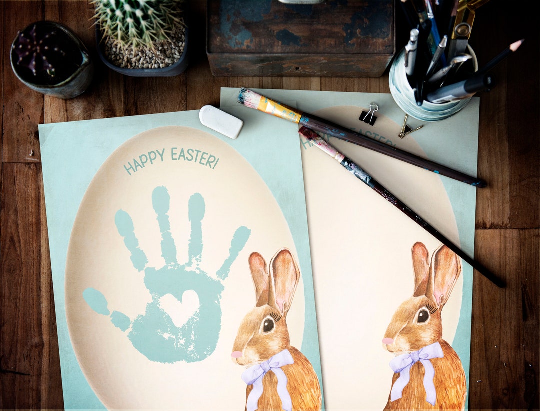 Easter Handprint Craft, Easter Egg Activity for Kids, DIY Fingerprint ...