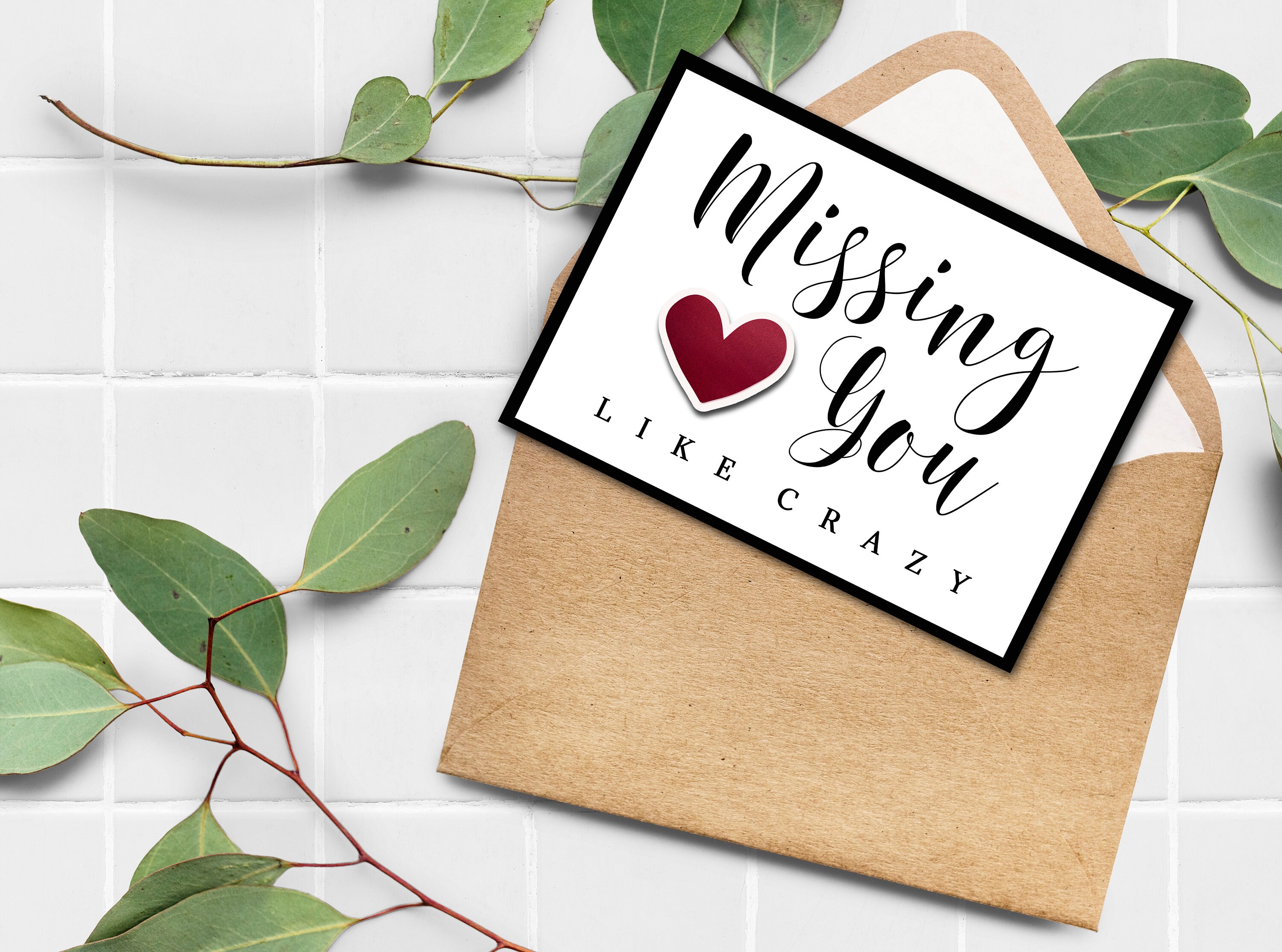 Printable Missing You Cards Thinking Of You Card Long Etsy