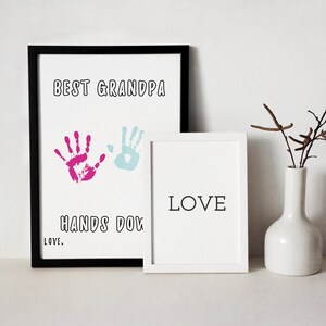 Printable Handprint Craft, Best Grandpa Hands Down, Birthday Gift for ...