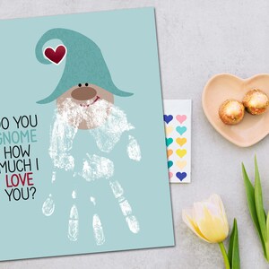 Gnome Handprint Craft for Kids, Valentine's Day Gift for Daddy, Toddler ...
