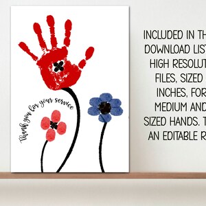 Veterans Day Classroom Decor, Kids Remembrance Day Handprint Craft ...