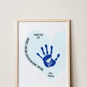 Personalized Handprint Gift, Fathers Day Crafts for Grandpa, Custom ...