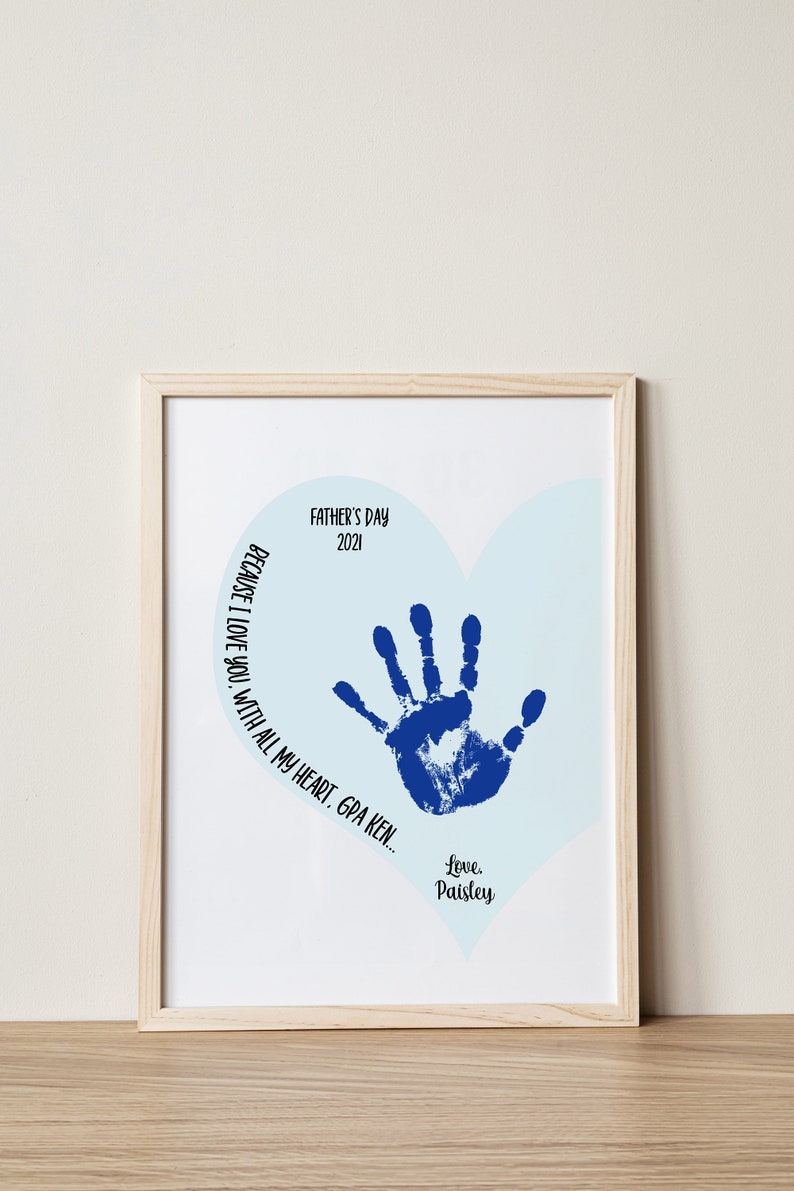 Personalized Handprint Gift Fathers Day Crafts for Grandpa - Etsy