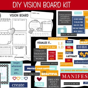 Printable Vision Board Kit, Positive Affirmations, Social Emotional ...