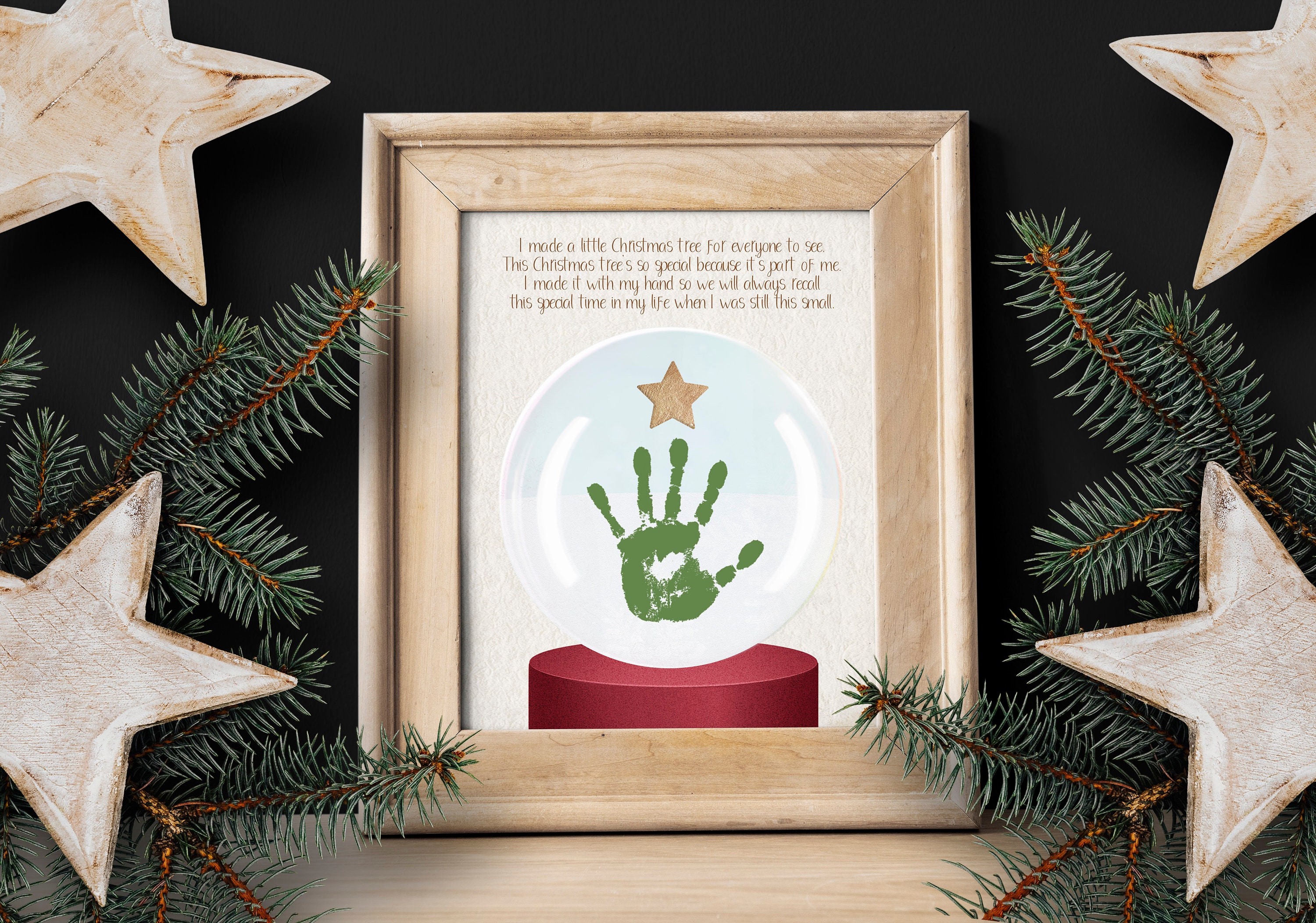 Christmas Handprint Printable Snow Globe Craft for Kids | Etsy