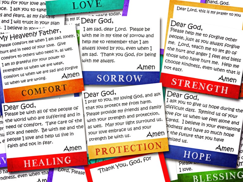 Printable Prayer Cards for Kids Bible Verse Memory Cards The | Etsy