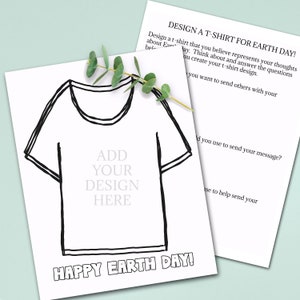 Earth Day T-shirt Design Activity, DIY Classroom Poster, School Wall ...