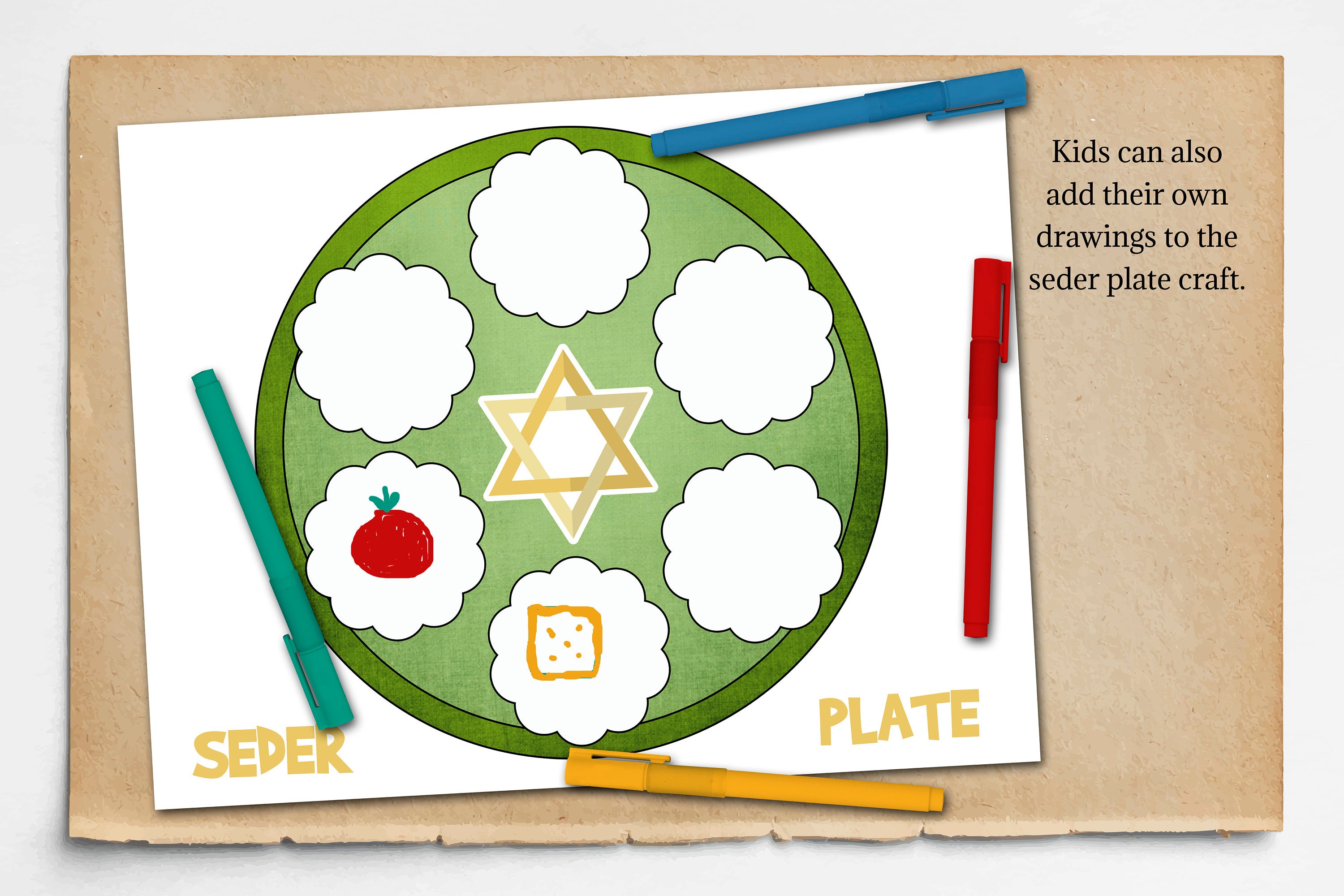 Passover Craft for Kids DIY Seder Plate Peach Activity for - Etsy